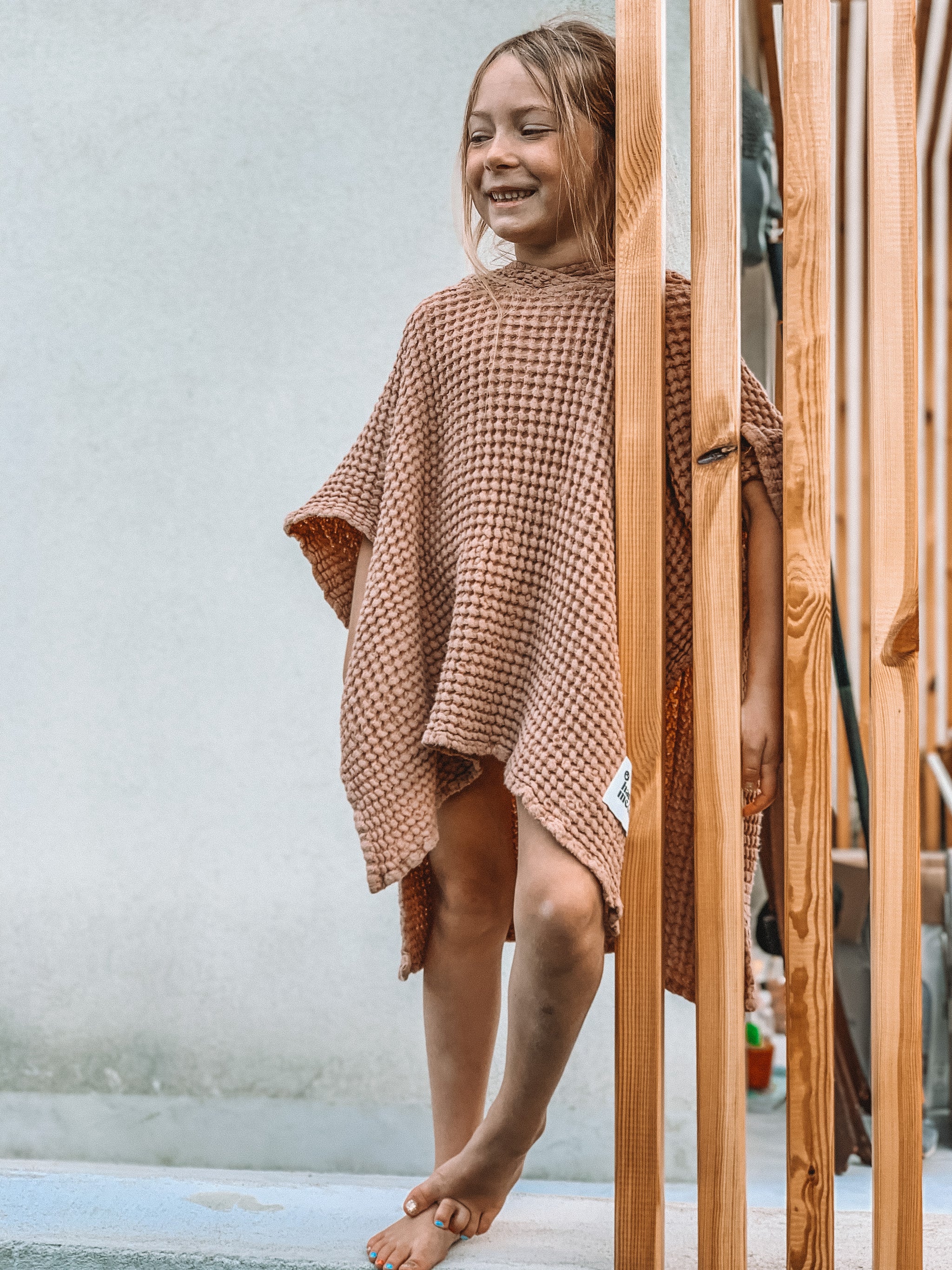 waffle poncho/cinamon – lovunique